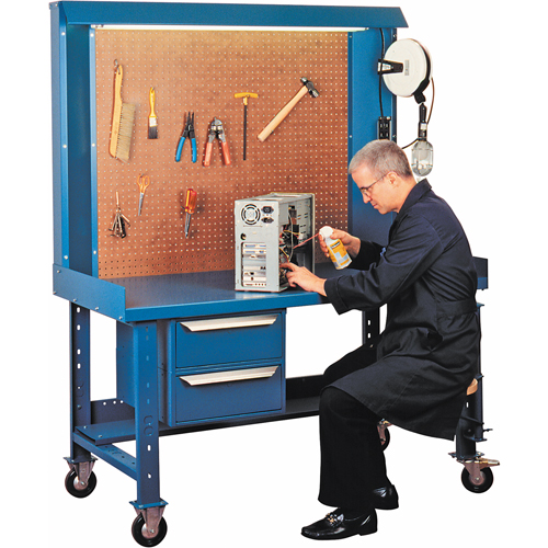 KLETON FF068 Maxi-Bench Workstation, Steel/Wood Surface, 60" W x 30" D ...