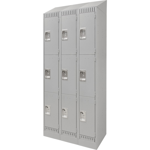 KLETON FN672 Lockers, 3 -tier, Bank of 3, 36" x 18" x 86", Steel, Grey ...
