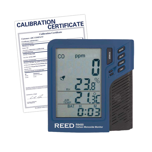 Reed Instruments R9450-NIST Carbon Monoxide Monitor with Temperature ...