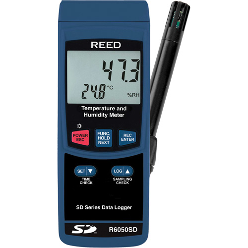 Reed Instruments R6050SD Data Logging Thermo Hygrometer 5 95 RH 32 122 F 0