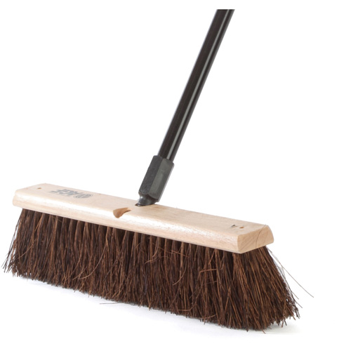 Atlas Graham 1118WC 18" Natural Palmyra Push Broom with Coarse Side Clip
