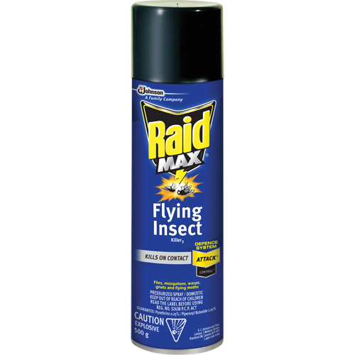 SC JOHNSON Raid® Max® Flying Insect Killer, 500 g, Aerosol Can, Solvent ...