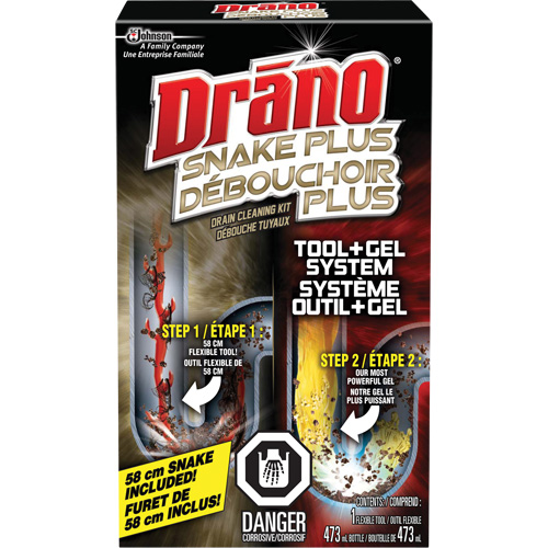 SC Johnson 10059200707438 Drano® Gel & Snake Tool Drain Cleaner Kit