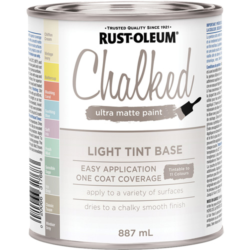 Rust-Oleum 299383 Chalked Paint, 857 ml, Can, Light Tint Base