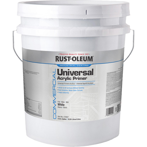 Rust-Oleum 278807 Commercial Universal Acrylic Primer, White, Satin, 5 ...