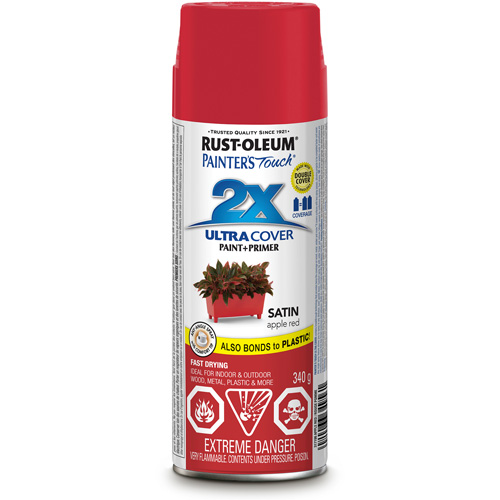 Rust-Oleum 317196 Painter's Touch® Ultra Cover Paint, Apple Red, Satin ...