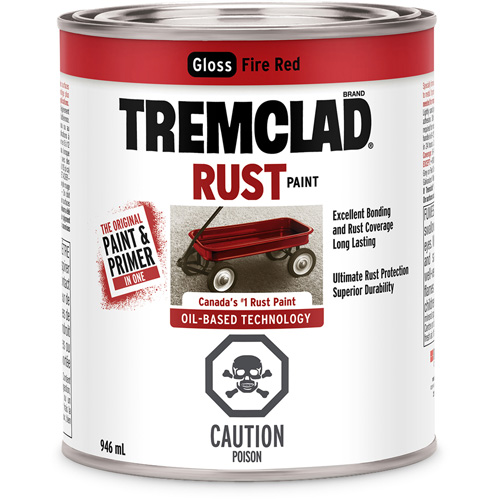 Rust-Oleum 254915 Tremclad® Oil Based Rust Paint, Red, Gloss, 946 ml, Can