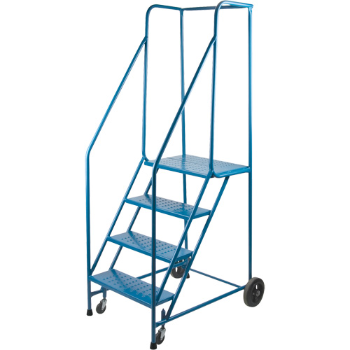 Kleton MA614 Rolling Step Ladder with Spring-Loaded Front Casters, 4 ...