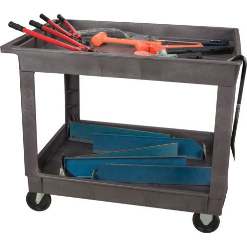 KLETON Utility Service Cart, 2 Tiers, 25-1/2" x 32-1/2" x 40-1/2", 500 ...