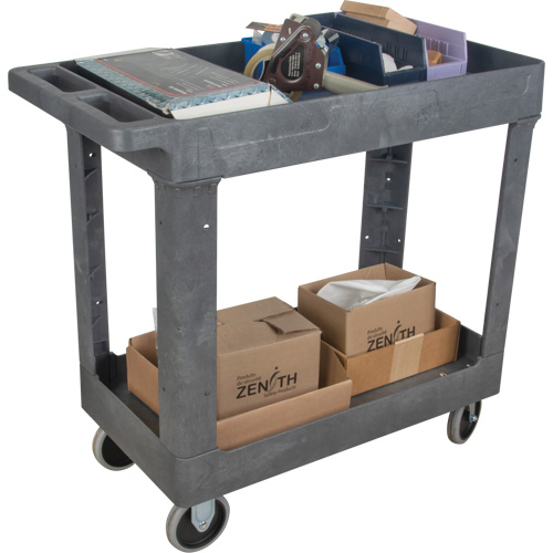 KLETON Utility Service Cart, 2 Tiers, 16-1/2" x 32-1/2" x 34-1/2", 550 ...