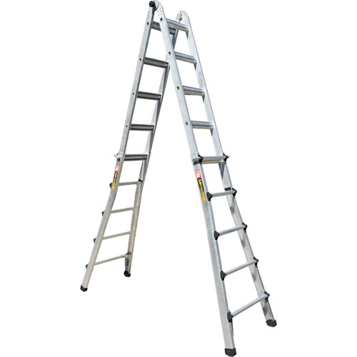 Metaltech E-MTL7200AL Telescoping Multi-Position Ladder, Aluminum, 300 ...