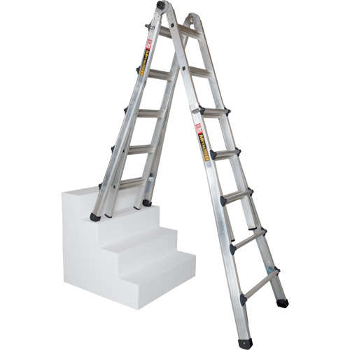 Metaltech E-MTL7200AL Telescoping Multi-Position Ladder, Aluminum, 300 ...
