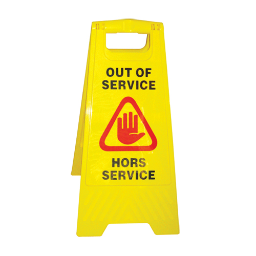 NC548 "Out of Service/Hors Service" Safety Sign, Bilingual with Pictogram