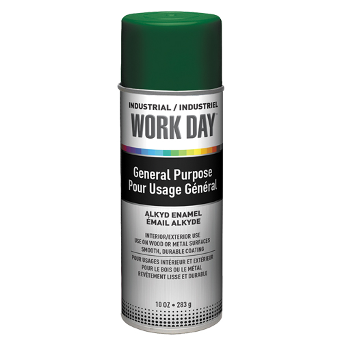 WORK DAY Industrial Enamel Paint, Green, Aerosol Can, 16 oz. NI515 ...