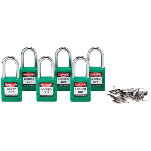 NJZ558 Lockout Padlock, Safety Padlock, Keyed Different, Nylon, 1-1/2 ...