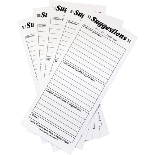Safco 4231 Suggestion Boxes - Suggestion Cards, 25/pkg