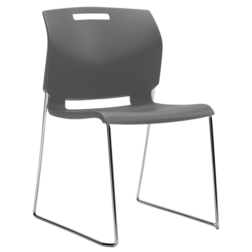 GLOBAL Popcorn Chair, Plastic, 32-1/2" High, 300 lbs. Capacity, Grey ...