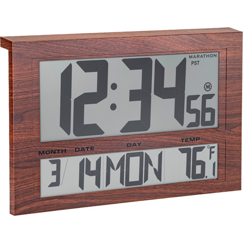 MARATHON Jumbo Clock, Digital, Battery Operated, 16.5" W x 1.7" D x 11 ...