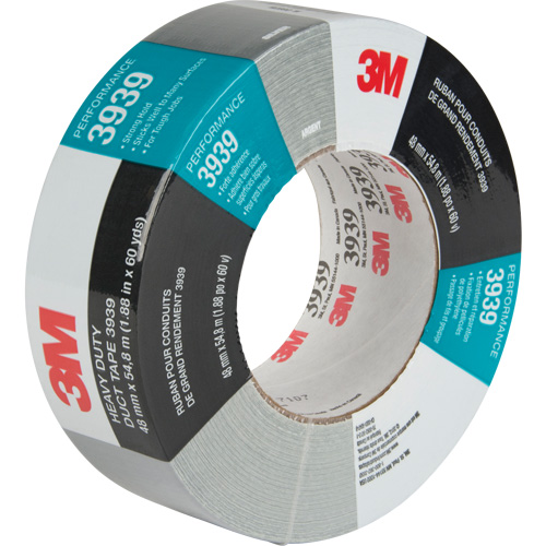 3M 3939-2X60 3939 Duct Tape, 9 mils, Silver, 48 mm (2") x 55 m (180')