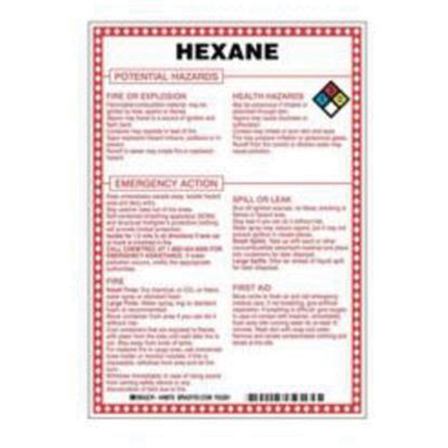 BRADY "Hexane Potential Hazards" Sign SAD088 (48870) | Shop Facility Signs | TENAQUIP