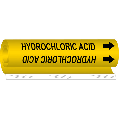 Brady 5712-I "Hydrochloric Acid" Pipe Marker, Wrap-Around, 9" H x 8" W ...