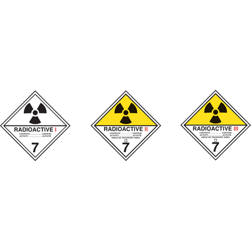 INCOM TOP TAPE & LABEL Category 1 Radioactive Materials TDG Shipping ...