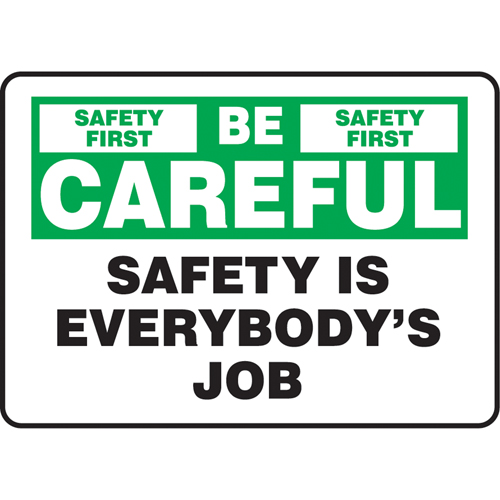 Accuform Signs MGNF981VA "Be Careful" Sign, 10" x 14", Aluminum, English