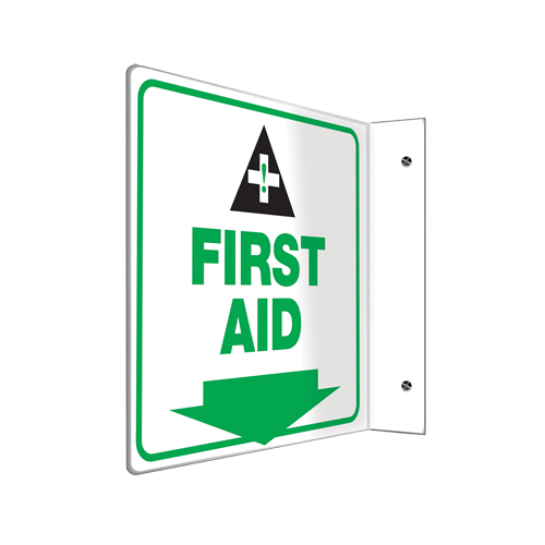 Accuform Signs PSP706 "First Aid" Projection Sign, 8" x 8", Plastic ...