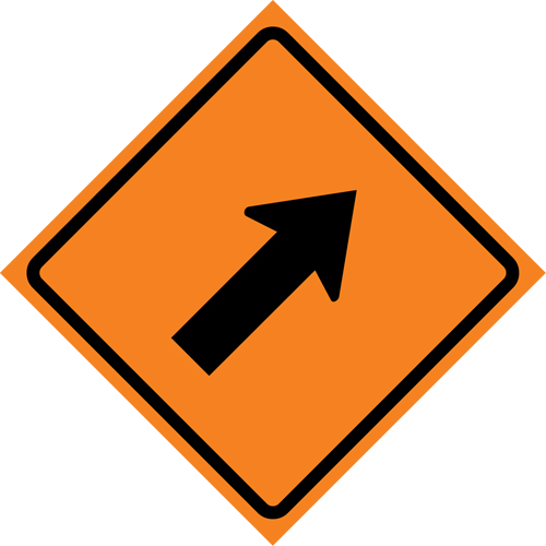 CCI Canada 07-800-3060-L Right Diagonal Arrow Roll-Up Traffic Sign, 36 ...