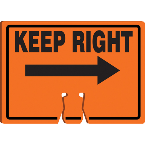 Accuform Signs FBC772 "Keep Right" Cone Top Warning Sign, 10" x 14 ...