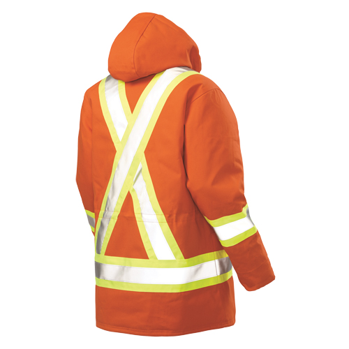 Tough Duck S15711-BLAZE-L Safety Parka, High Visibility Orange, Large ...
