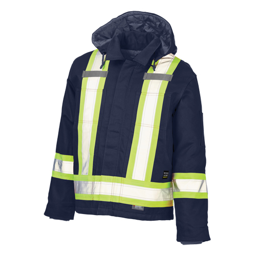 WORK KING SAFETY Safety Jacket, Navy Blue, Large, CSA Z96 Class 1 ...