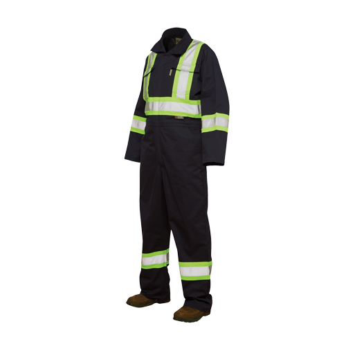 Tough Duck S79211-DKNVY-L Unlined Safety Coveralls, Large, Navy Blue ...