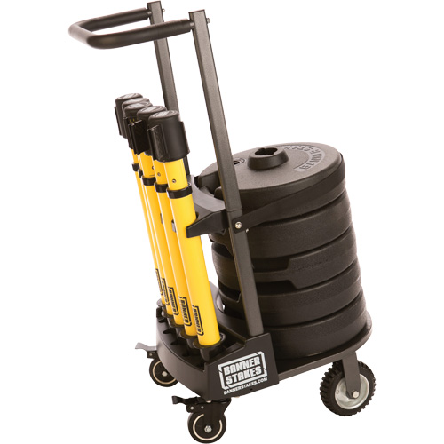 Banner Stakes PL4001 PLUS Barrier Post Cart Kit, 75' L, Metal, Yellow