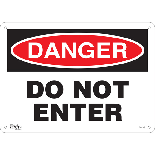Zenith Safety Products SGL346 "Do Not Enter" Sign, 10" x 14", Aluminum ...