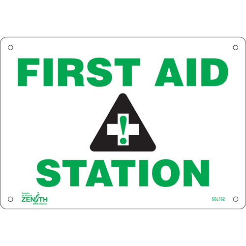 Zenith Safety Products SGL762 "First Aid Station" Sign, 7" x 10 ...