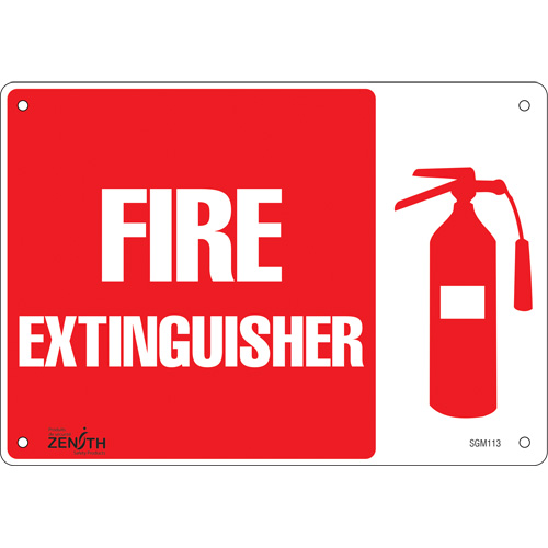 Zenith Safety Products SGM113 "Fire Extinguisher" Sign, 7" x 10 ...