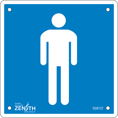 ZENITH SAFETY PRODUCTS Men CSA Safety Sign, 6" x 6", Aluminum ...
