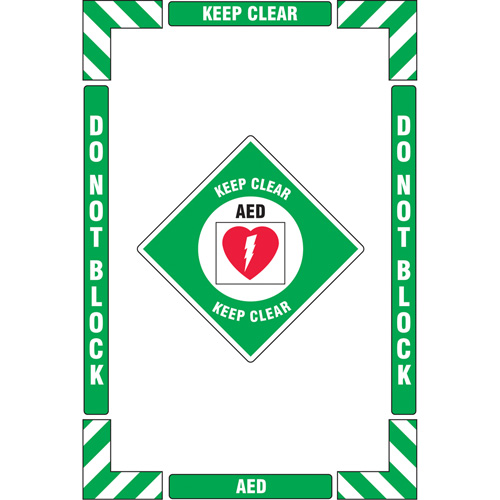 ACCUFORM SIGNS Trousse de marquage du sol ?AED Keep Clear? (DEA - se ...