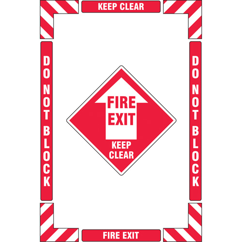 Accuform Signs PSR111 "Fire Exit" Floor Marking Kit, Adhesive, English ...