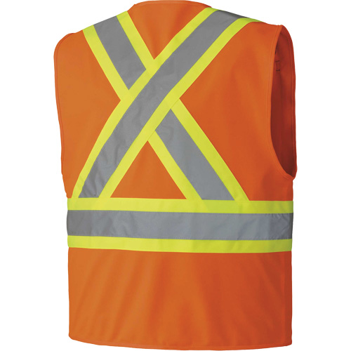 Pioneer V1022150-4XL Zip-Front Safety Vest, High Visibility Orange, 4X ...