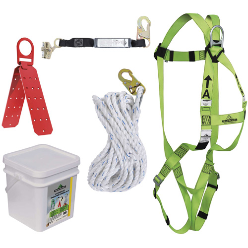 Peakworks V8257045 Compliance Fall Protection Kit, Roofer's Kit