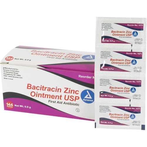 Efcom Limited FAZINC09 Bacitracin Zinc First Aid Packets, Ointment ...