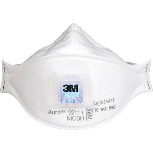 3M 9211+ Aura 9211+ Particulate Respirator, N95, NIOSH Certified