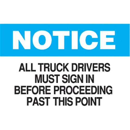 Accuform Signs MVHR849VA "Truck Drivers Must Sign In" Sign, 10" x 14 ...
