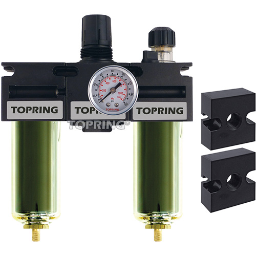 Topring 50.532 Filter/Regulator & Lubricator (Gauge Included), 3/8" NPT