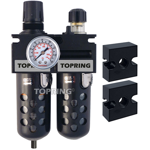 Topring 50.651 Filter/Regulator & Lubricator (Gauge Included), 3/4" NPT