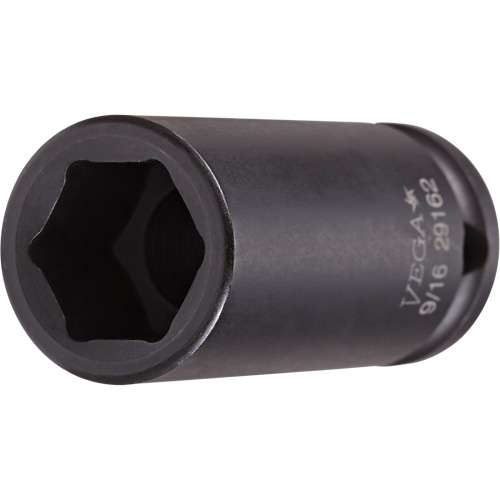 Vega 29162 Socket, Impact, 9/16", 3/8" Drive, 6 Points, Deep