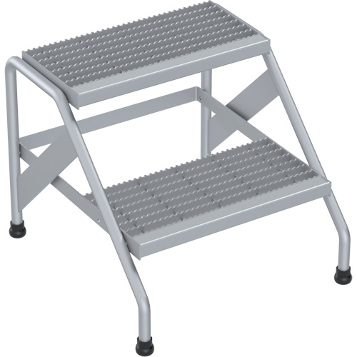 Vestil SSA-2 Aluminum Step Stand, 2 Step(s), 22-13/16" W x 24-9/16" L x ...