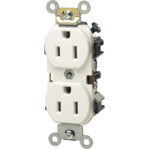 Leviton 5252-W Prise à borne arrière & latérale à broches droites avec ...